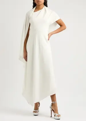 ROKSANDA Pascale Cape-effect Draped Maxi Dress - Ivory