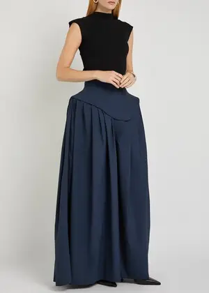 A.W.A.K.E. Mode Basque Pleated Wool-blend Wide-leg Trousers