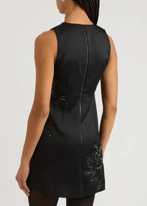 Alice + Olivia Embellished Satin Mini Dress