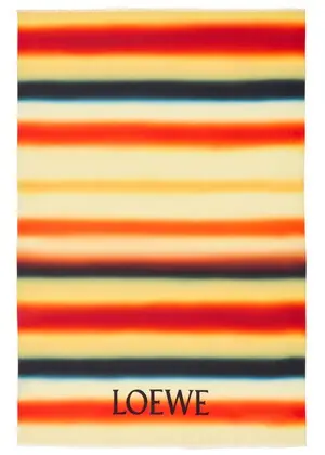 Loewe X Paula's Ibiza Striped Cotton Poplin Pareo - Orange