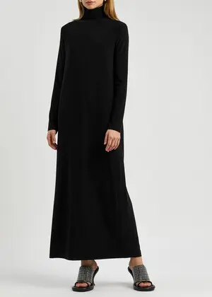 Norma Kamali Roll-neck Stretch-jersey Maxi Dress