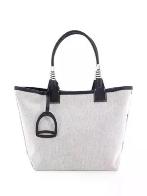 Hermès Sac Steeple Toile With Leather 28 Tote Bag - Black