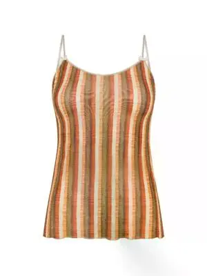 Momoni Airelle Striped Tank Top - Orange