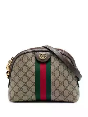 Gucci Small Gg Supreme Ophidia Dome Crossbody Bag - Neutrals