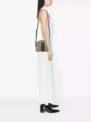 Gucci Small Gg Supreme Ophidia Dome Crossbody Bag - Neutrals