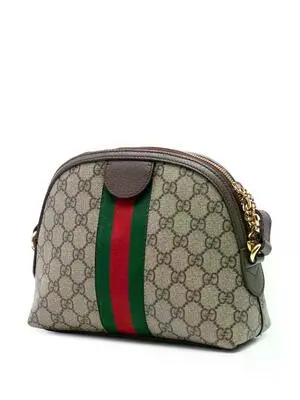 Gucci Small Gg Supreme Ophidia Dome Crossbody Bag - Neutrals