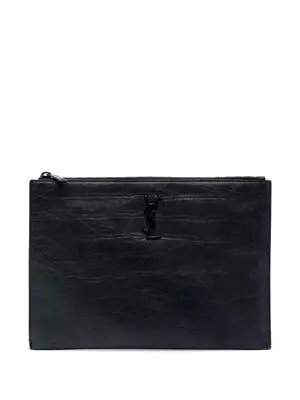 Saint Laurent Monogram Document Holder Clutch Bag - Black