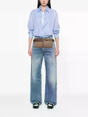 Gucci Gg Canvas Double Pocket Belt Bag