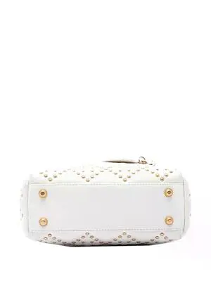 Dior Lambskin Studded Lady Satchel - White