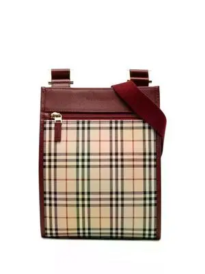 Burberry House Check Canvas Crossbody Bag - Red