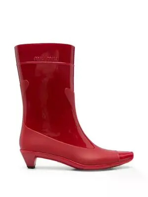 Miu Miu Embossed Logo Heeled Rain Boots
