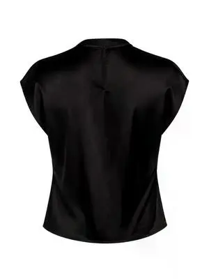 THE SEI Mock-neck Draped Blouse