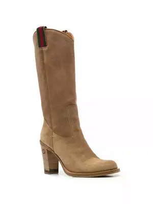 Gucci Suede Cowboy Boots