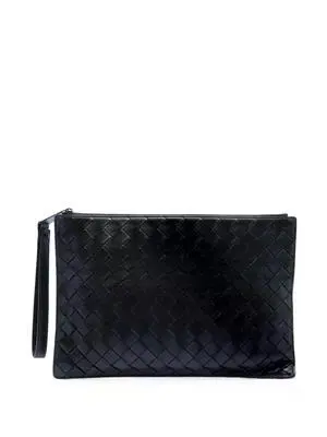 Bottega Veneta Intrecciato Nappa Leather Clutch Bag - Black
