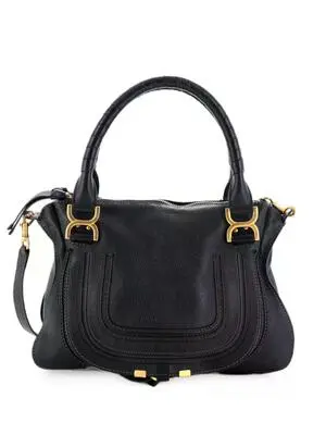 Chloé Marcie Leather Medium Satchel - Black