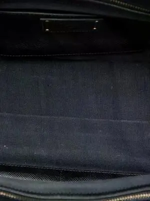 Prada Bicolor Saffiano Leather Trimmed Canvas Satchel