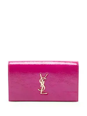 Saint Laurent Patent Leather Monogram Kate Clutch Bag