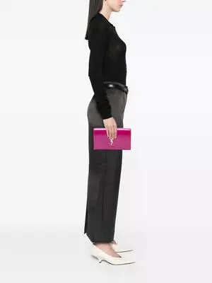 Saint Laurent Patent Leather Monogram Kate Clutch Bag