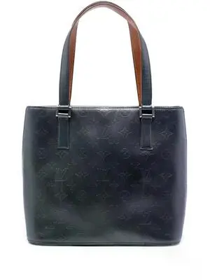 LOUIS VUITTON Monogram Mat Stockton Tote Bag - Blue