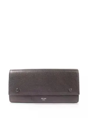 Celine Grained Leather Long Wallet - Black