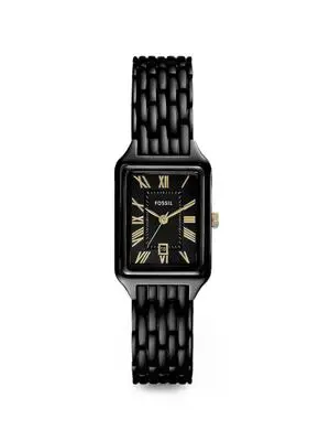 Fossil Raquel 23mm Stainless Steel Watch With Roman Numeral Dial - Black