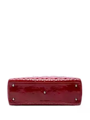 Dior Patent Cannage Lady Satchel - Red