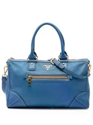 Prada Vitello Daino Zip Top Satchel