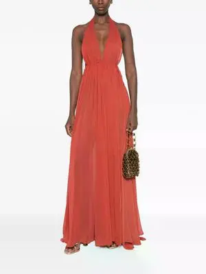 Arcina Ori Florence Halterneck Pleated Maxi Dress