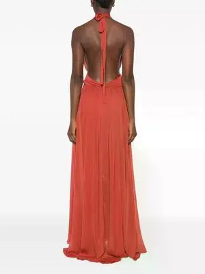 Arcina Ori Florence Halterneck Pleated Maxi Dress