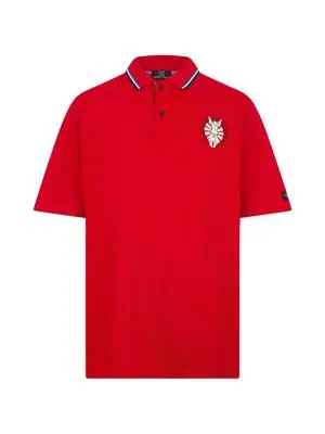 Paul & Shark Striped-collar Logo-print Polo Shirt - Red
