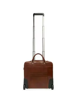 THE BRIDGE Leather Trolley Suitcase - Brown