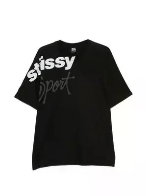 StÜssy Logo-print Cotton T-shirt - Black