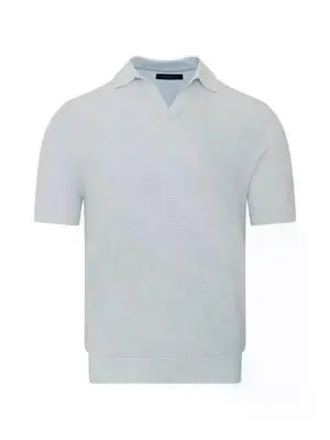 PATRICK ASSARAF Bubble-knit Johnny-collar T-shirt