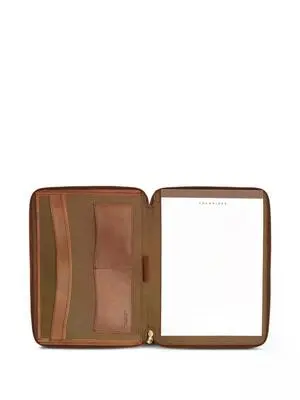 THE BRIDGE Large Leather Zip-around Notepad Holder - Brown