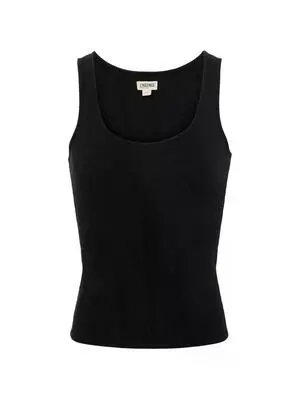 L'Agence Adira Scoop-neck Ribbed Knit Tank Top - Black