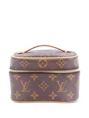 LOUIS VUITTON Monogram Canvas Nano Pouch Vanity Case - Brown