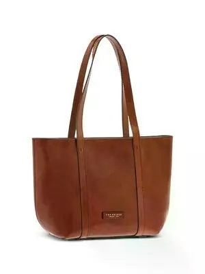THE BRIDGE Leather Zip-top Tote Bag - Brown