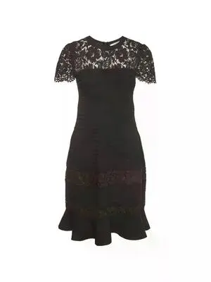 Valentino Garavani Lace-panelled Ruffled Mini Dress
