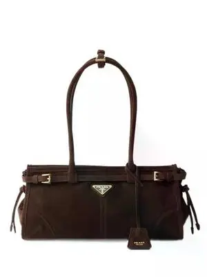 Prada Suede Tote Bag - Brown