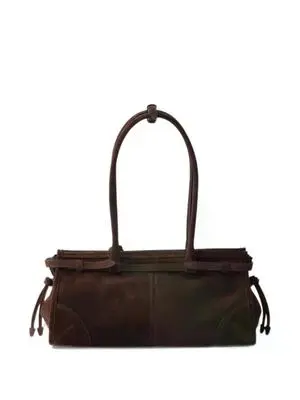 Prada Suede Tote Bag - Brown