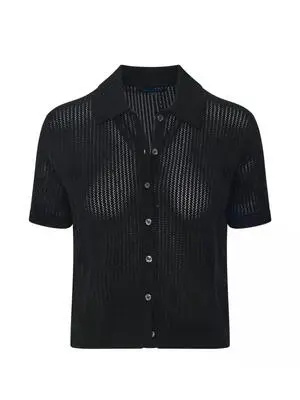PATRICK ASSARAF Open-knit Short-sleeve Cardigan