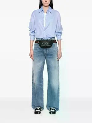 Gucci Grained Calfskin Web Logo Belt Bag