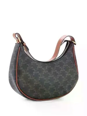 Celine Ava Triomphe Coated Canvas Hobo Bag - Brown