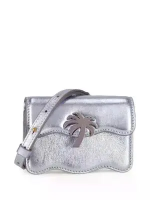 Palm Angels Metallic Leather Crossbody Bag - Silver