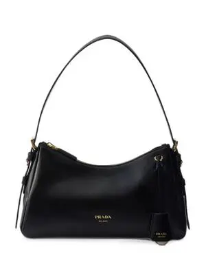 Prada Aimée Medium Leather Shoulder Bag - Black