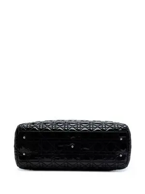 Dior Large Patent Cannage Lady Shopping Tote Bag - Black