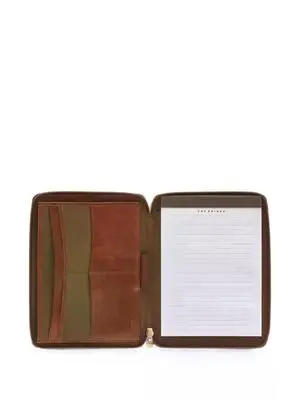 THE BRIDGE Small Zip-around Leather Notepad Holder - Brown