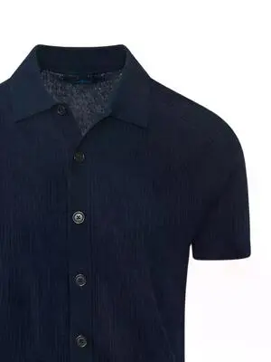 PYA Ribbed-knit Button-up Shirt