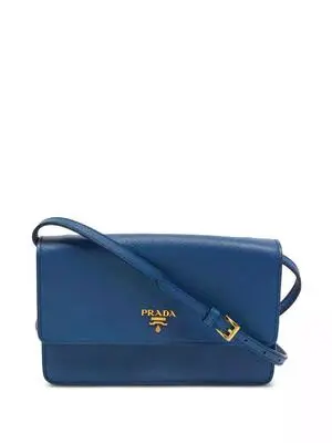 Prada Saffiano Lux Flap Wallet On Chain
