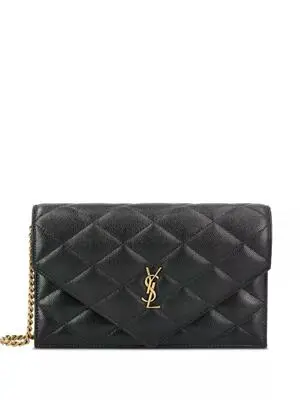 Saint Laurent Quilted Leather Shoulder Bag - Black